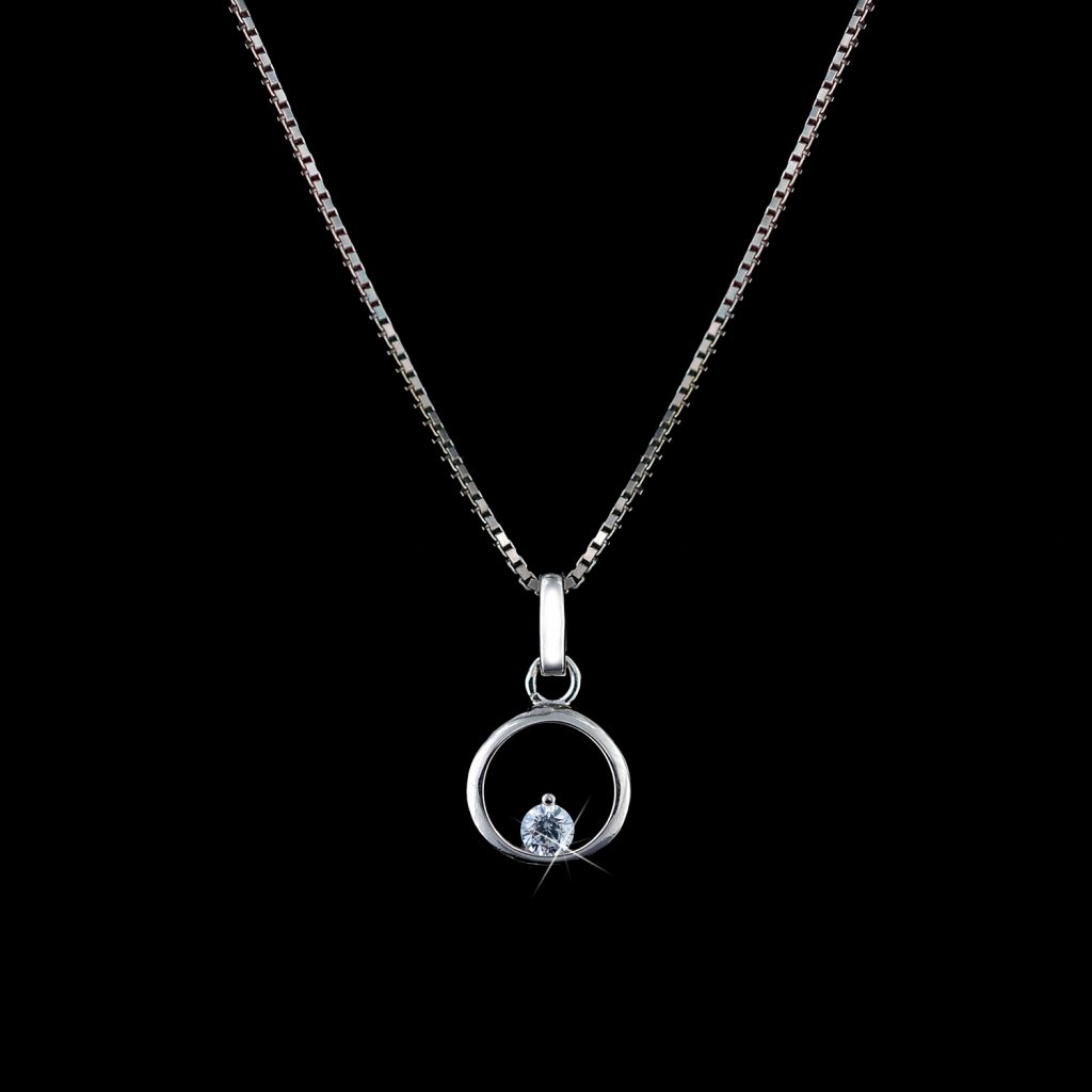 925er Sterlingsilber Kette & Anhänger, rhodiniert, Zirkonia weiß ... 925er Sterlingsilber Kette & Anhänger, rhodiniert, Zirkonia weiß ...